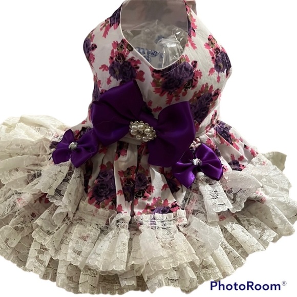 Dog | Delicate Designer Floral Dog Dress With Sparkle | Poshmark